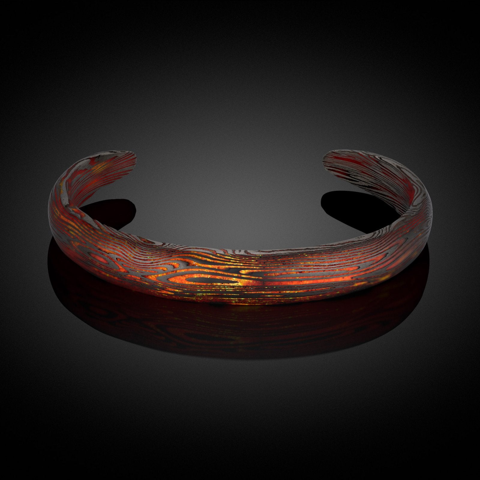 Tapered Damascus Cuff, Glow-in-the-dark – Pauls Jewelers